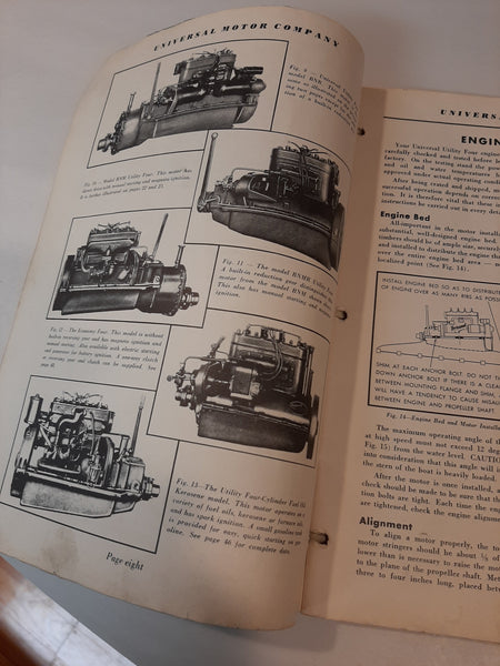 Universal Utility four marine engine instructions and service 1940's ...